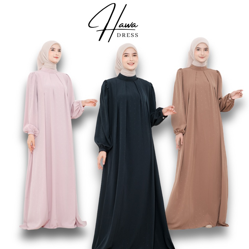 Jual Hawa Dress Bonavista (All size Fit to XL) Dress Syari/ Dress ...