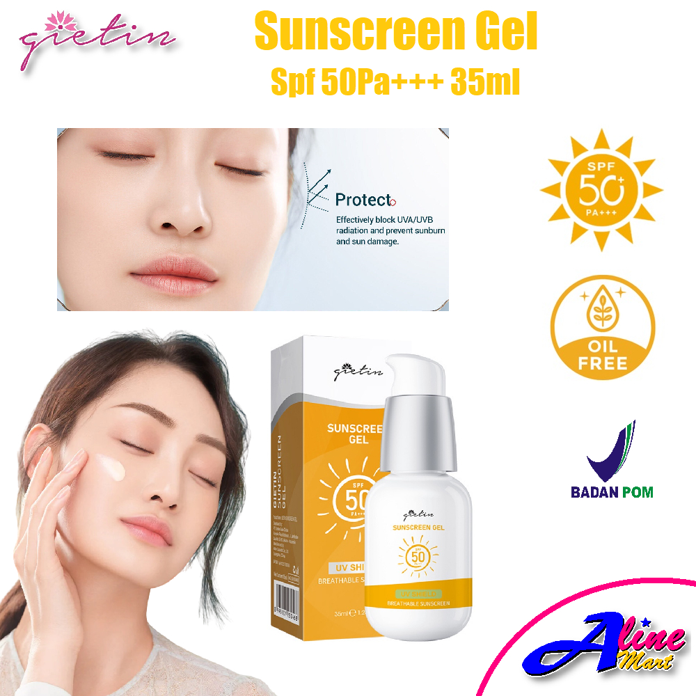 Jual Termurah Di shopee Gietin Sunscreen Gel SPF 50 PA+++ UV Shield Protection Perlindungan ...