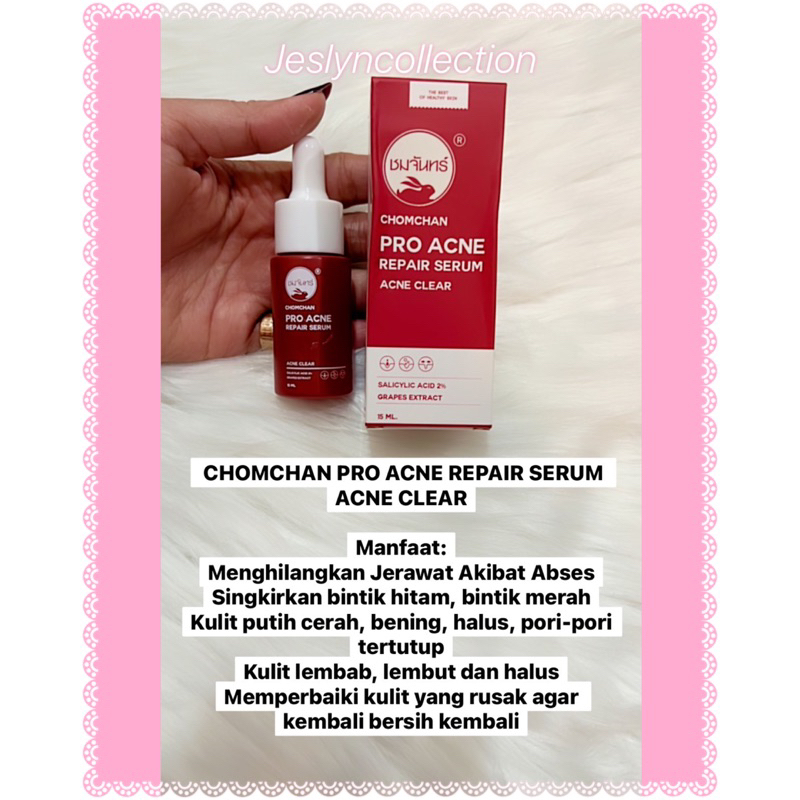 Jual CHOMCHAN PRO ACNE REPAIR SERUM ACNE CLEAR 15 ml ORIGINAL THAILAND / SERUM JERAWAT | Shopee ...