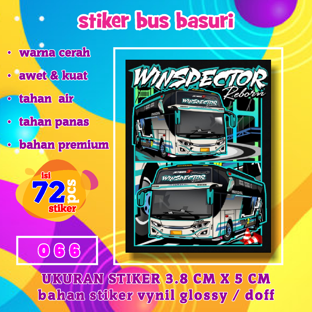 Jual stiker bus basuri winspector reborn [066] warna cerah kuat tidak ...