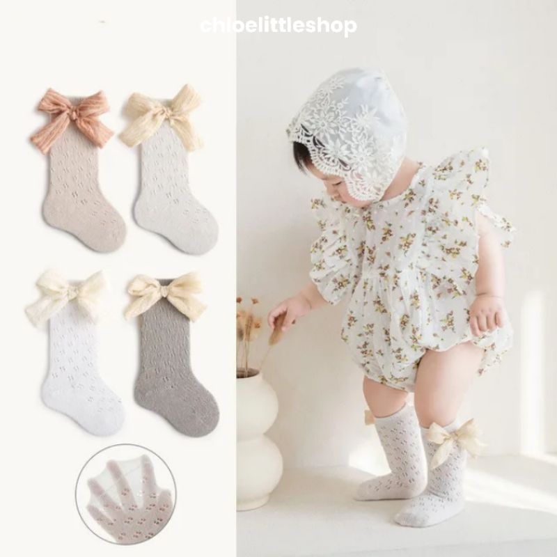 Jual Kaos Kaki Anak Bayi Pita | Newborn Baby Girl Socks with Ribbon FS ...