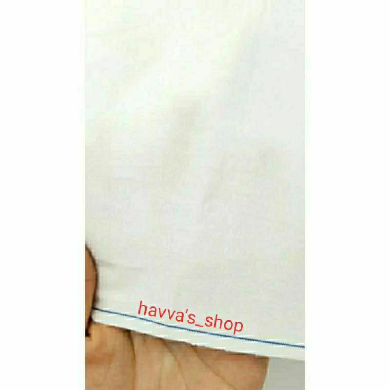 Jual BAHAN KAIN PUTIH KATUN TEPI BIRU | Shopee Indonesia