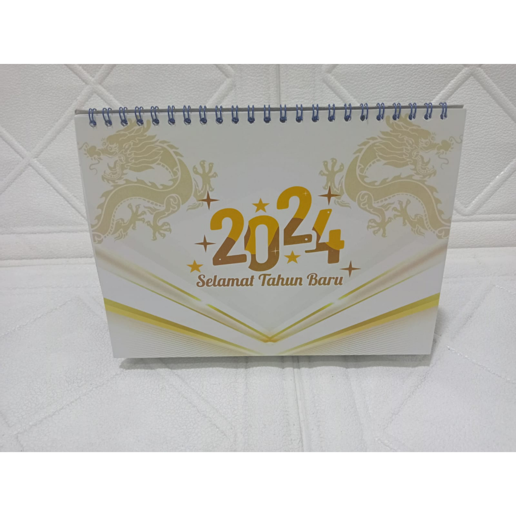 Jual Kalender Meja Angka Besar Spiral Motif Terbaru Naga Emas 2024 ...