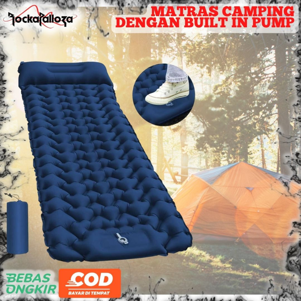 Jual Matras Angin Inflatable Sleeping pad Ultralight dengan Pompa Built ...