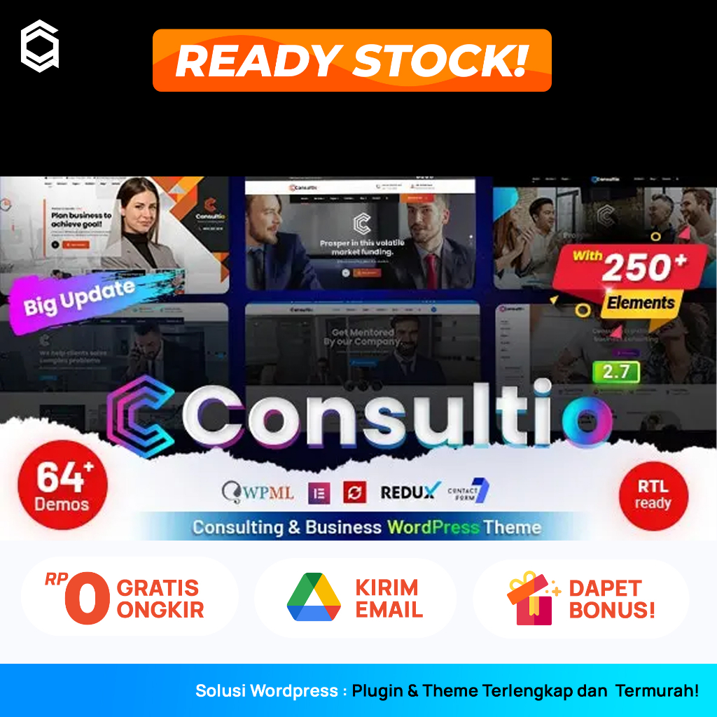 Jual Consultio Wordpress Theme For Corporate Consulting Premium Tema | Shopee Indonesia