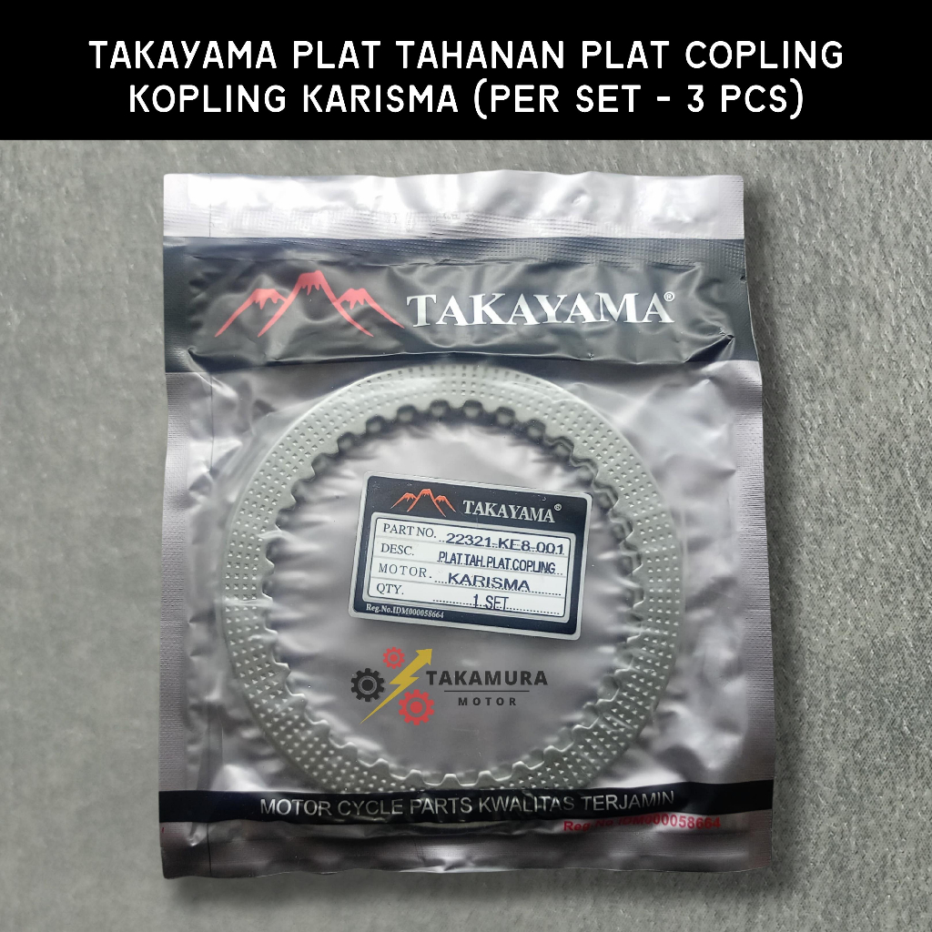 Jual Takayama Plat Tahanan Plat Copling Kopling Karisma / Supra X 125 (Per Set - 3 pcs) (KE8 ...