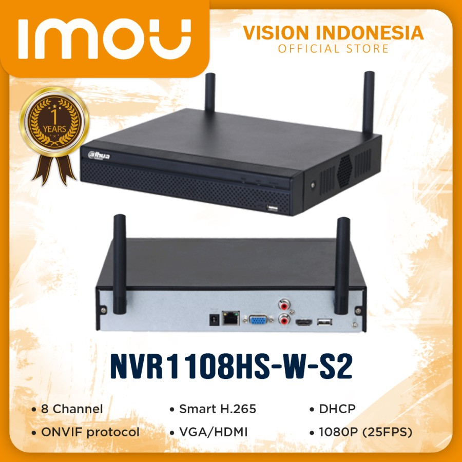 Jual IMOU NVR1108HS-W-S2 NVR WIRELESS IMOU 8CHANNEL NVR1108HS W S2 ...