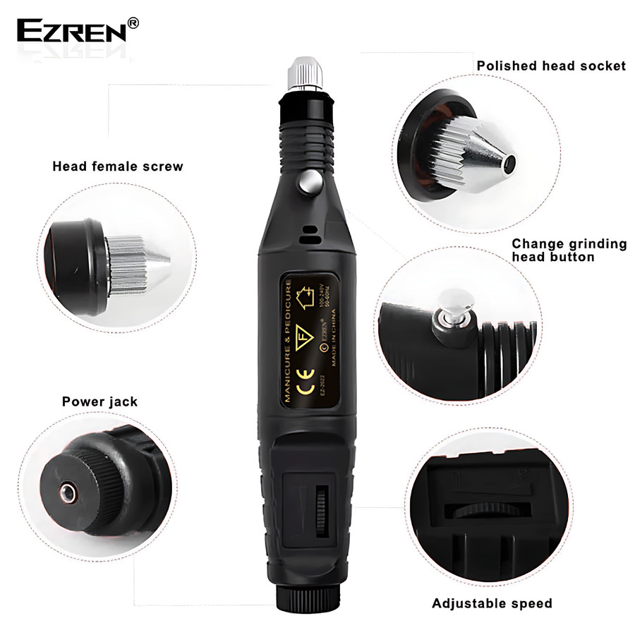 Jual Mesin Mini Grinder Grafir Bor Potong Ukir Kuku Hitam | Shopee ...
