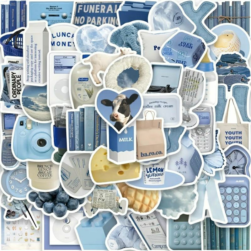 Jual Stiker VSCO Biru Aesthetic Stiker Laptop Aesthetic Stiker ...
