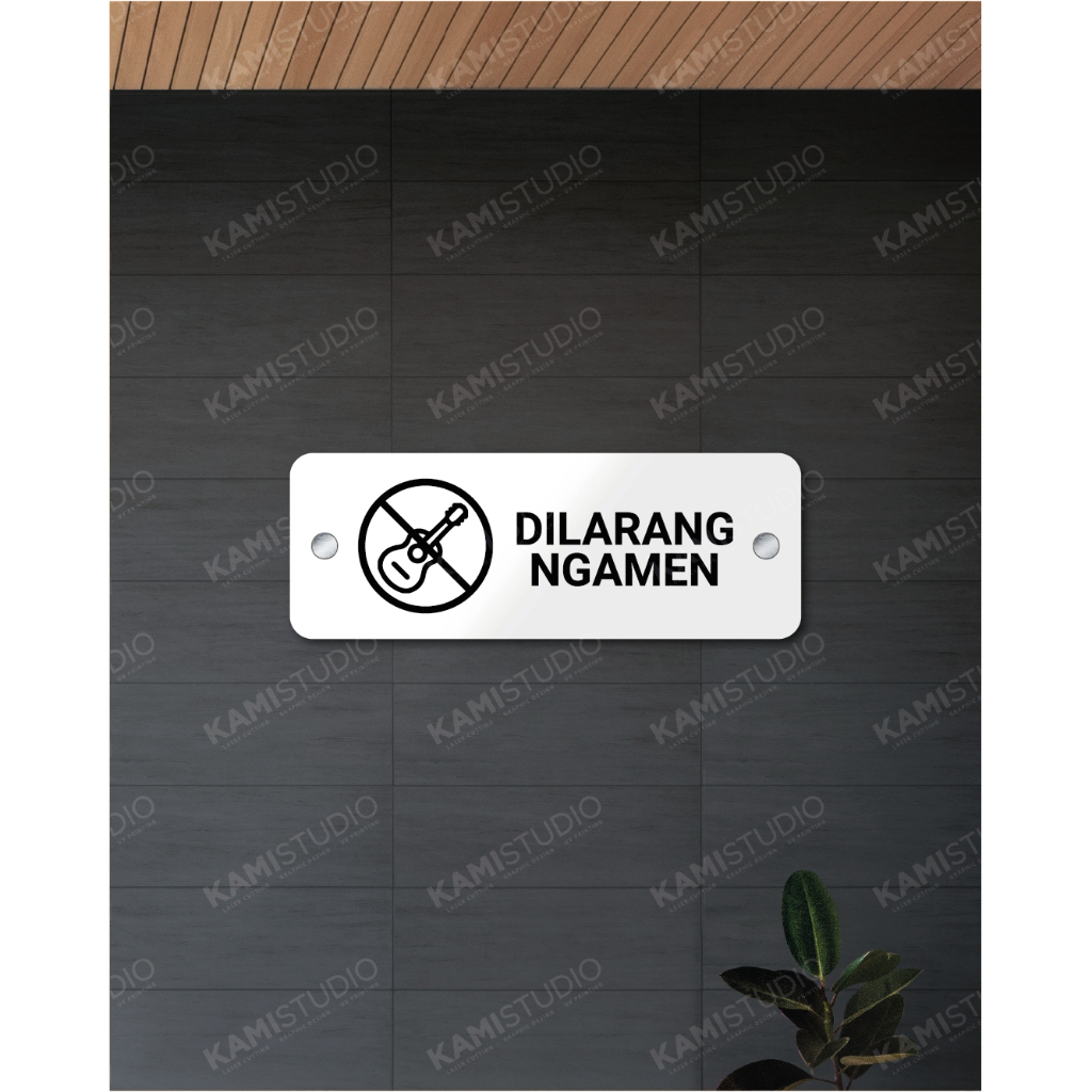 Jual TULISAN DILARANG NGAMEN 22X8 CM BAUT KACA/ SIGN BAUT KACA DILARANG ...