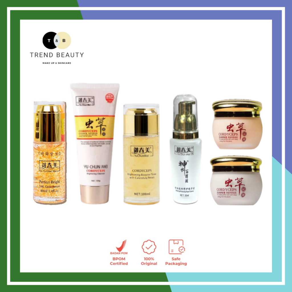 Jual YU CHUN MEI Cordyceps Whitening KiT (serum24k gold - CLEANSER ...