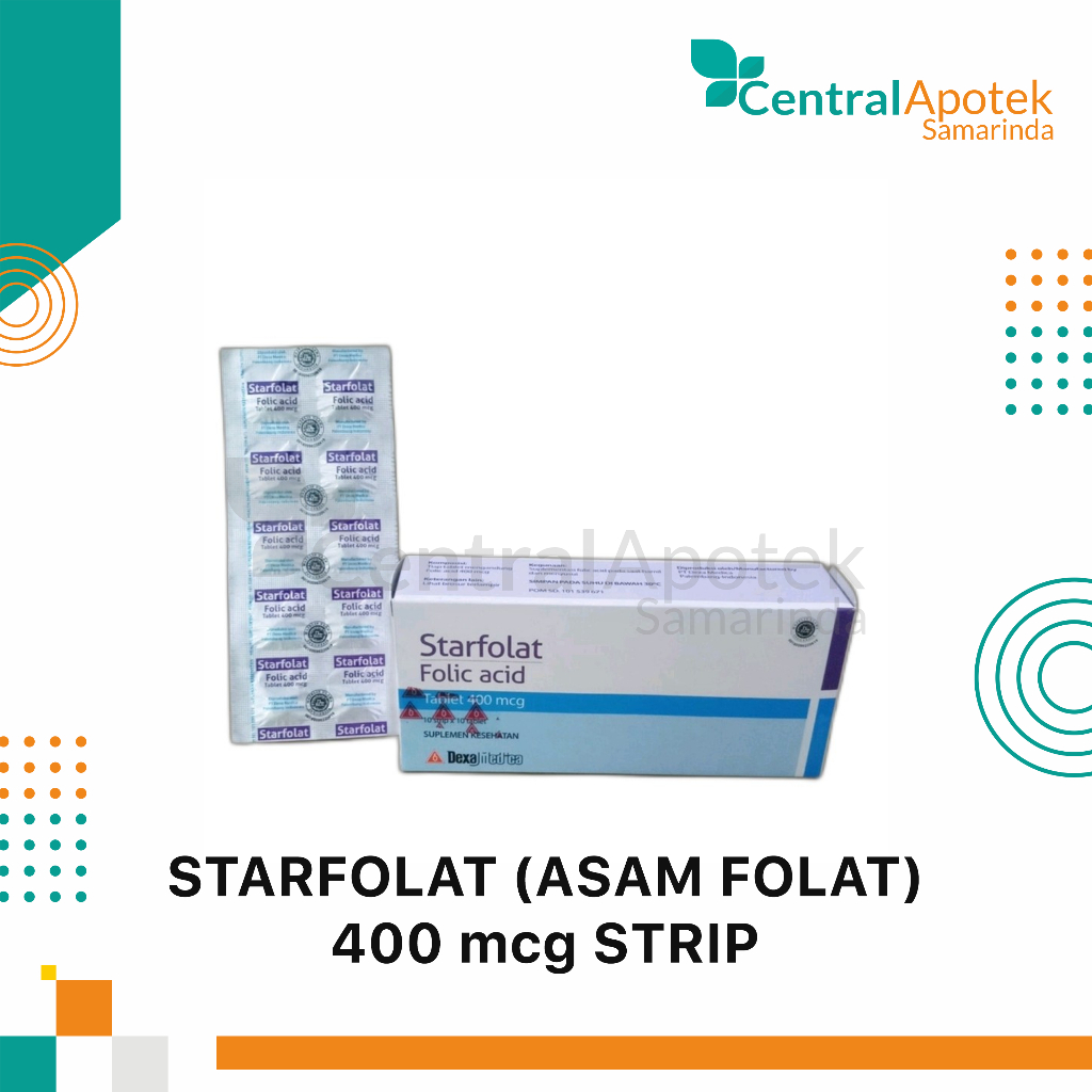 Jual Starfolat (Asam Folat) 400 mcg isi 10 Tablet / Strip / Suplemen ...