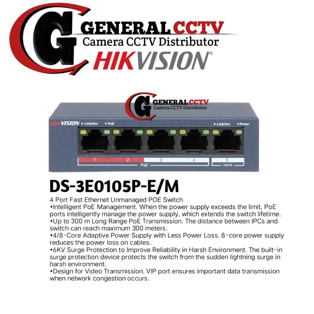 Jual HIKVISION DS-3E0105P-E/M SWITCH POE 4 Port HIKVISION | Shopee Indonesia