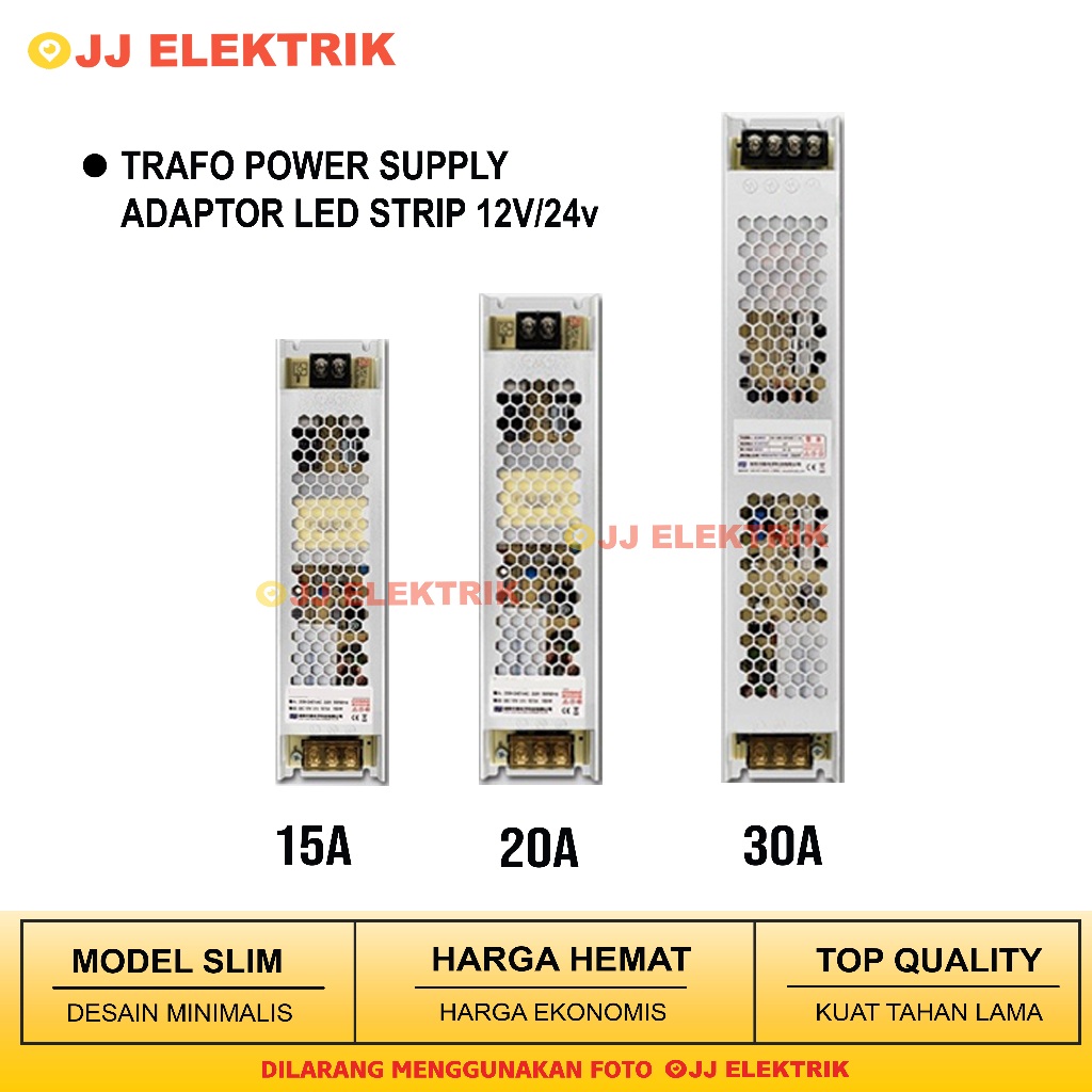 Jual Adaptor Trafo Power Supply Slim 12V 24V 15A 20A 30A 12 Volt 15/20 ...