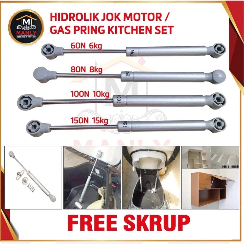 Jual Gas Spring Hidrolik Jok Motor Huben Hidrolis Pintu Kabinet Kitchen ...