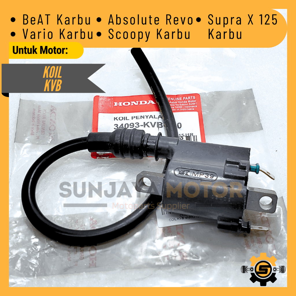 Jual Koil KVB Coil Pengapian Ignition Original Honda Beat Karbu Spacy ...