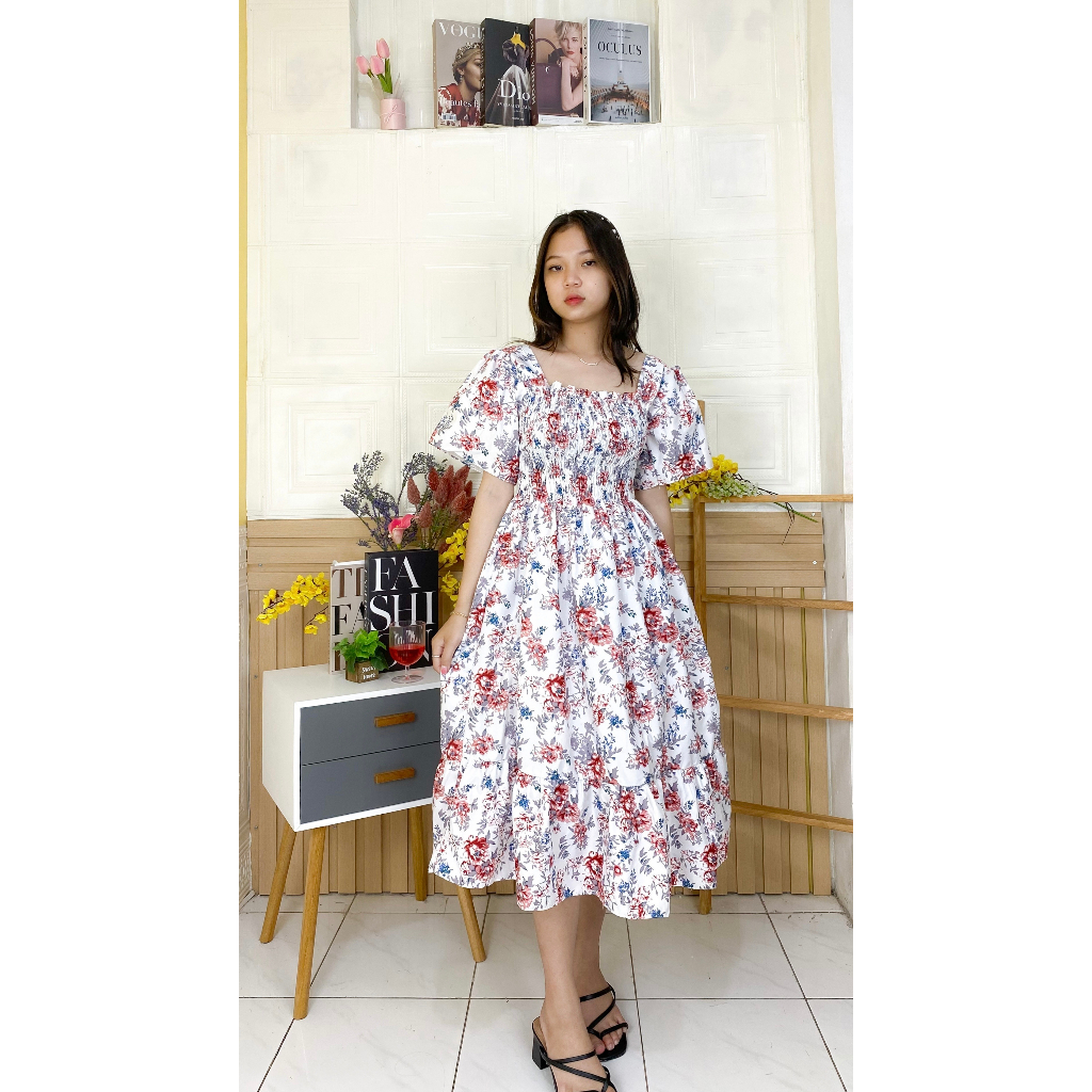 Jual DRESS NATASYA MOTIF KEKINIAN | Shopee Indonesia