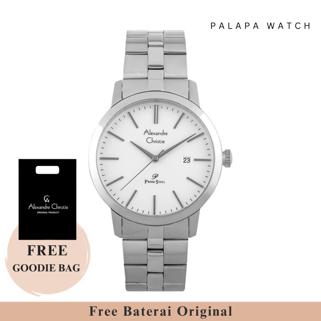 Jual Jam Tangan Pria Alexandre Christie AC 1007 Silver White Original ...