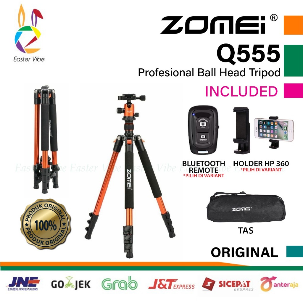 Jual Zomei Q555 Profesional Ball Head Tripod For Camera | Shopee Indonesia
