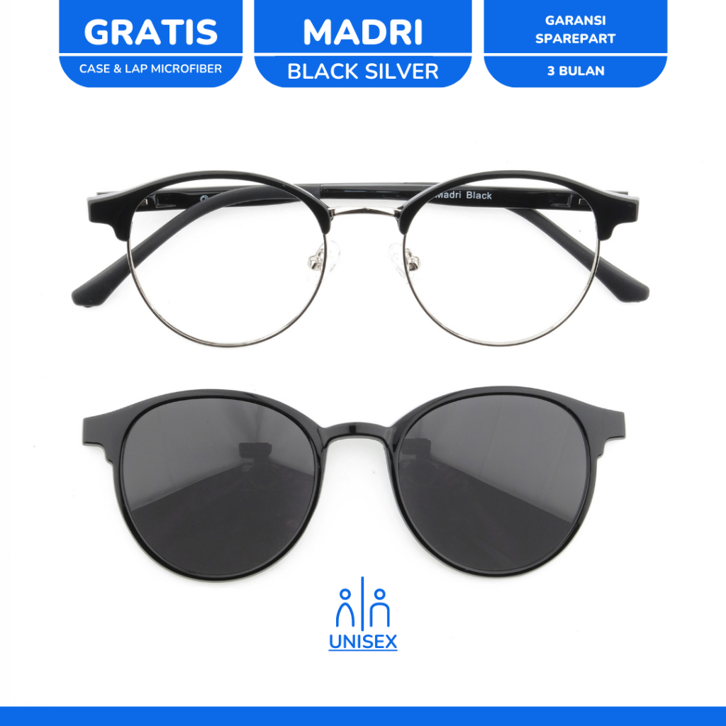 Jual zonakacamata - Clip On ZK Madri 2134 C1 Black - Frame Kacamata ...