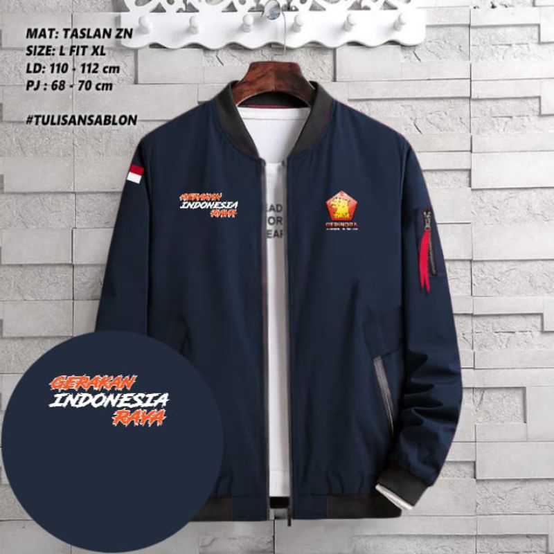 Jual JAKET BOMBER CUSTOM PARTAI GERINDRA PILIHAN 2024 | Shopee Indonesia