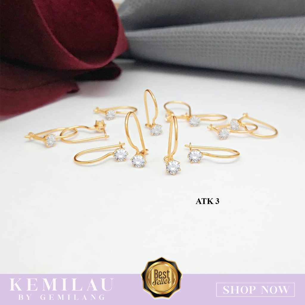 Jual ANTING EMAS MUDA ANTING ANAK KLIP KADAR 6K ATAU 300 DAN 8K ATAU ...