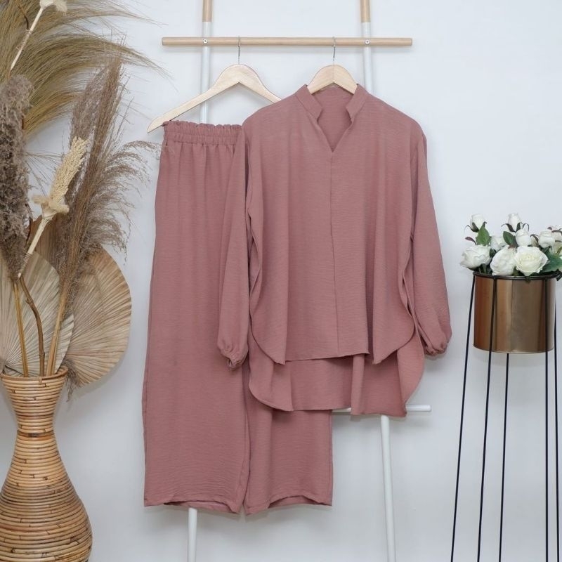 Jual Betha One Set Setelan Crinkle Airflow Jumbo | Shopee Indonesia