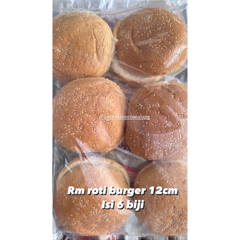Jual roti burger wijen 12cm isi 6 biji aneka frozen malang | Shopee ...