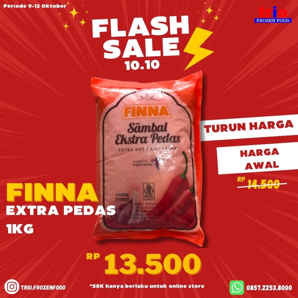 Jual FINNA Saus Sambal Extra Pedas 1Kg | Shopee Indonesia