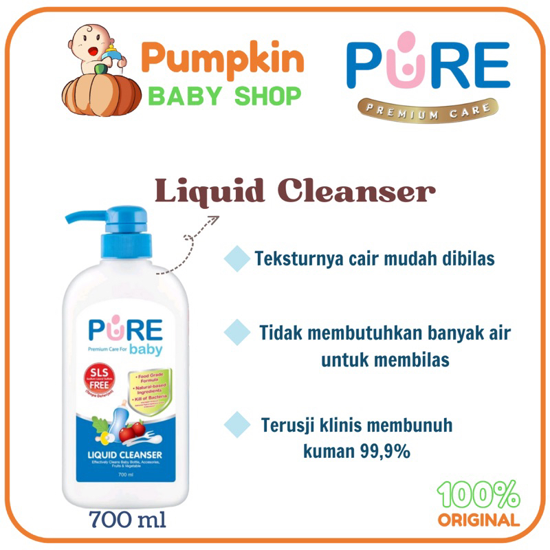 Jual PURE BB Liquid Cleanser Pump 700ml + Extra 200ml | Shopee Indonesia