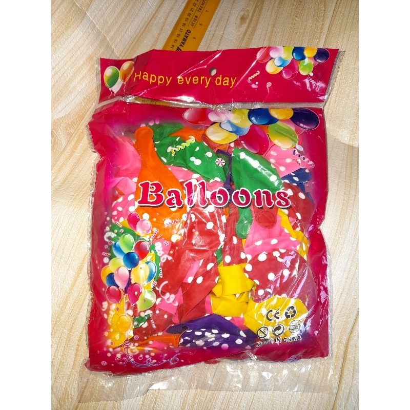 Jual BALON KARET PACK ISI 100. BALON KARET CORAK POLKADOT CORAK BUNGA ...