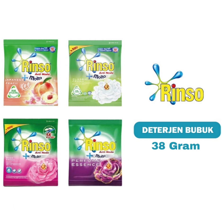 Jual RINSO BUBUK + MOLTO RENCENG ISI 6 x 40gr DETERJEN BUBUK ANTI NODA ...