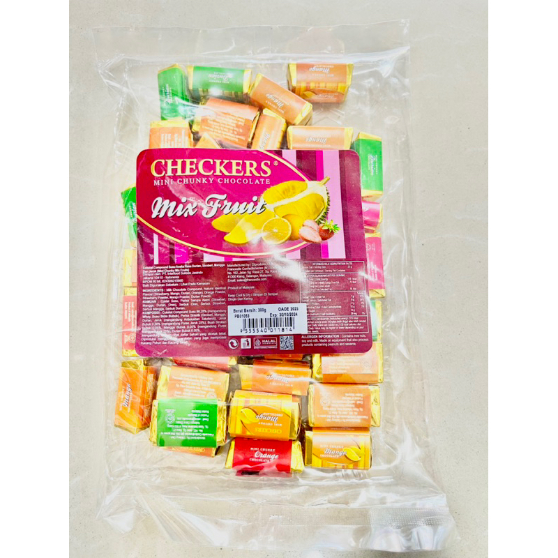 Jual Coklat Aneka Rasa Buah Checkers Mini Chunky Chocolate Mix Fruits ...