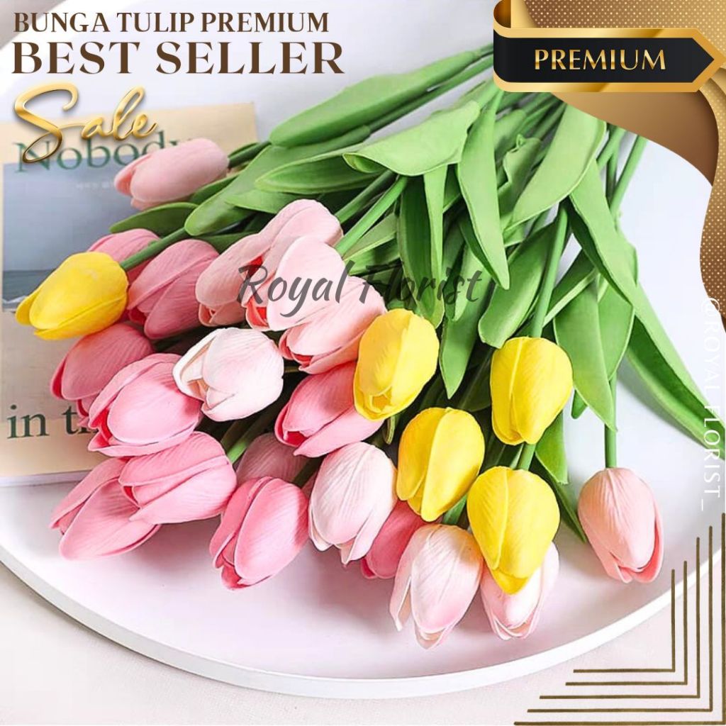 Jual Bunga Tulip Latex Premium/Bunga Hias Artificial/Bunga Mawar Tulip ...