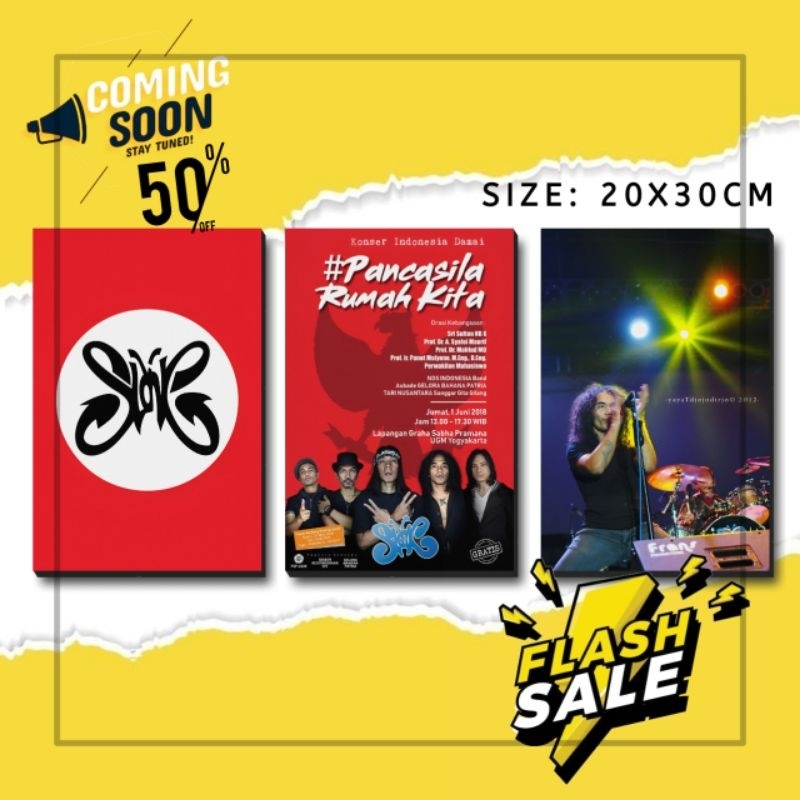 Jual Hiasan dinding kamar poster kayu band indonesia slank 20x30cm ...