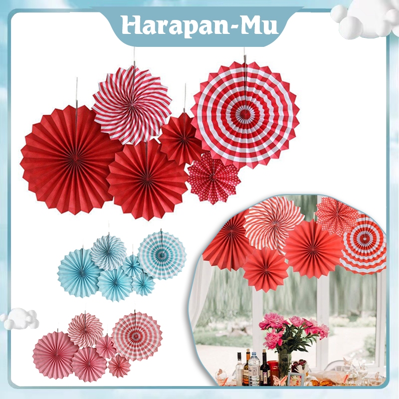 Jual 6 Pcs Paper Fan Set Dekorasi Gantungan Kipas Kertas New Year Paper ...