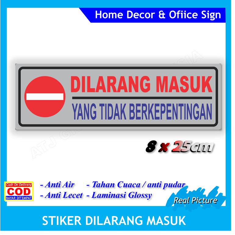 Jual Label stiker dilarang masuk yang tidak berkepentingan selain ...