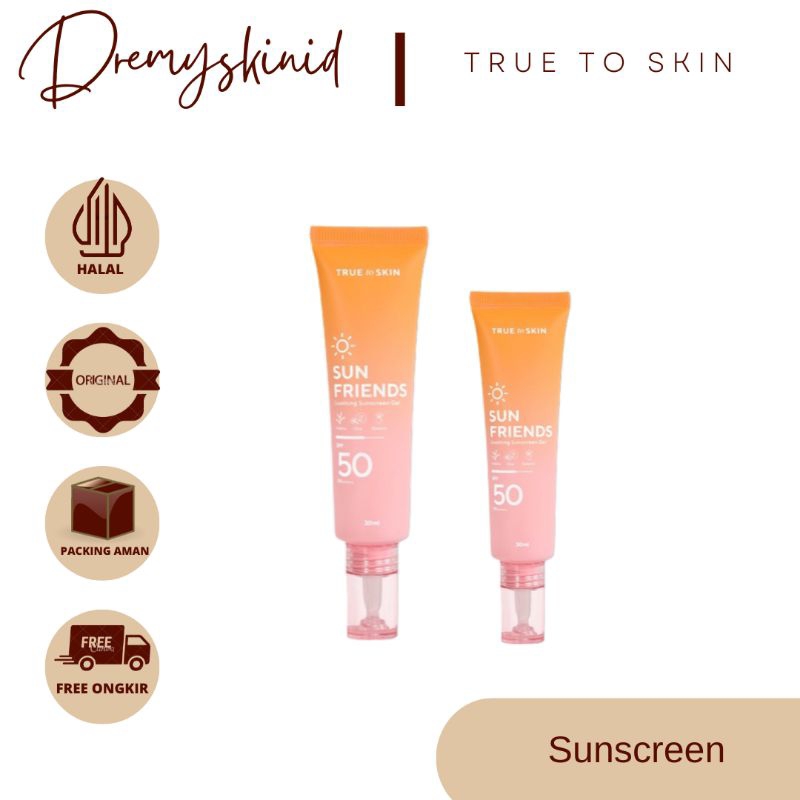 Jual TRUE TO SKIN Sungriends SPF Sunscreen Gel 50 PA++++ | Shopee Indonesia