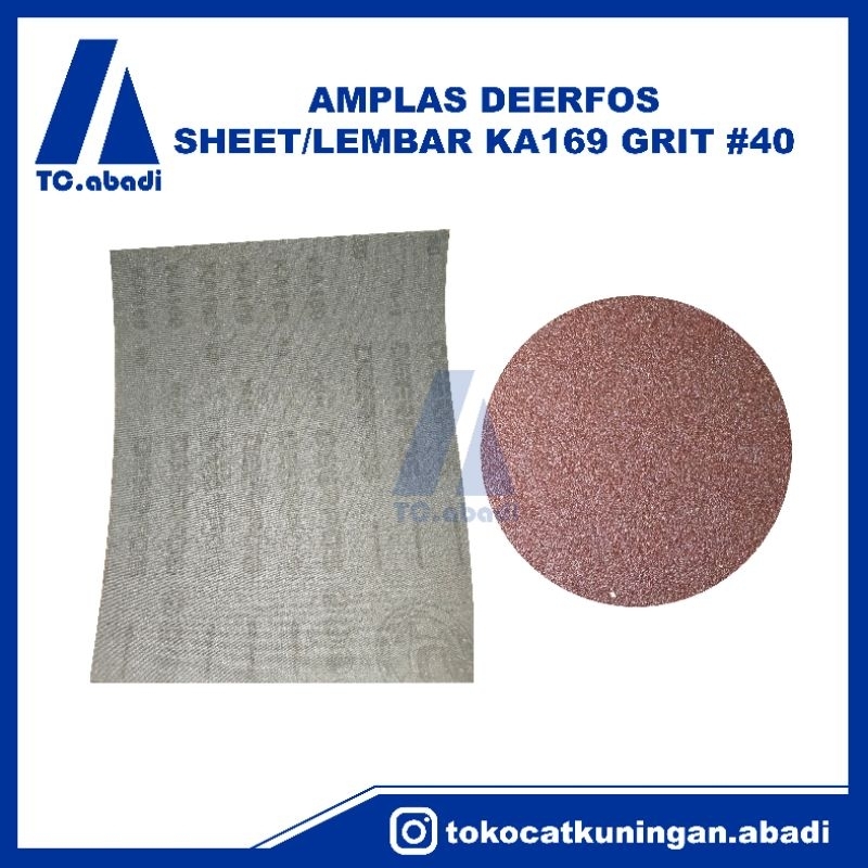 Jual AMPLAS DEERFOS SHEET/LEMBAR KA169 GRIT #40 / AMPLAS KASAR | Shopee ...