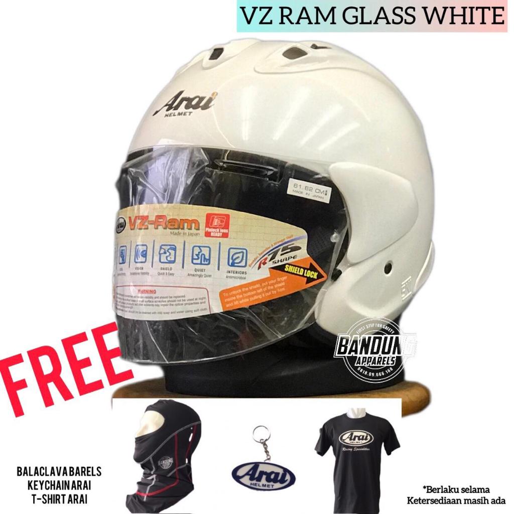 Jual Helm Half Face Arai VZ Ram Glass White VZ-Ram SNI Japan | Shopee Indonesia