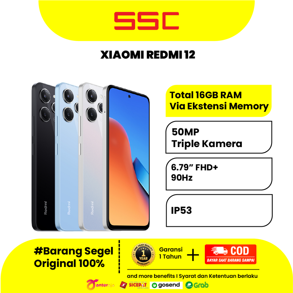 Jual Xiaomi Redmi 12 8GB/256GB 8GB/128GB MediaTek Helio G88 5000 mAh ...