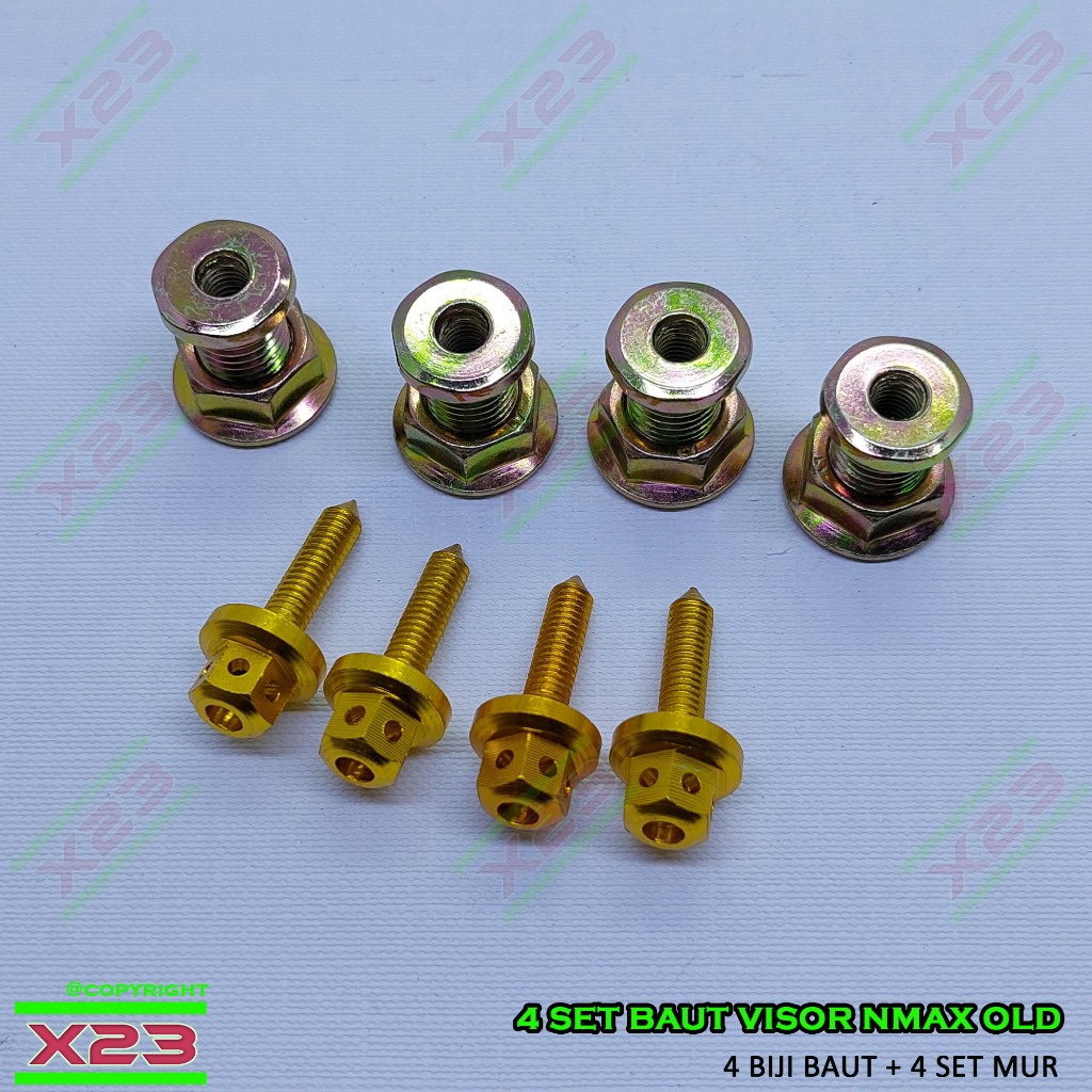 Jual baut visor nmax old isi 4biji baut dan 4 set mur 1 paket | Shopee ...