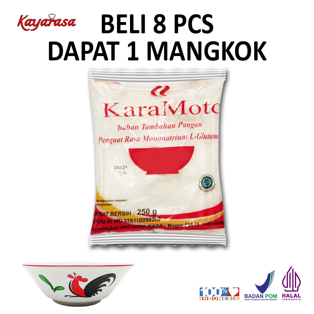 Jual Penyedap Rasa / MICIN / MECIN / MSG KaraMoto 250gr FREE Mangkok ...
