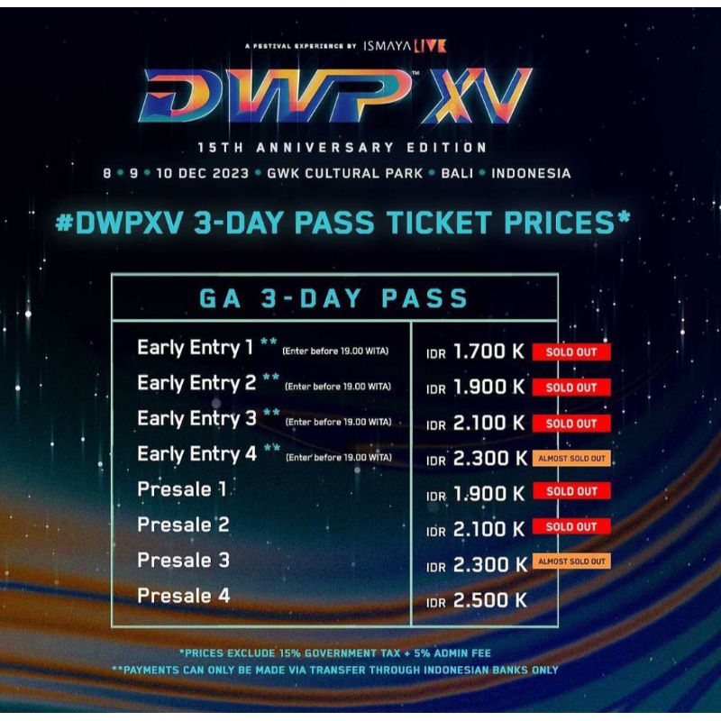 Jual WTS Tiket Murah DWP 2023 Djakarta Warehouse Project Bali | Shopee Indonesia
