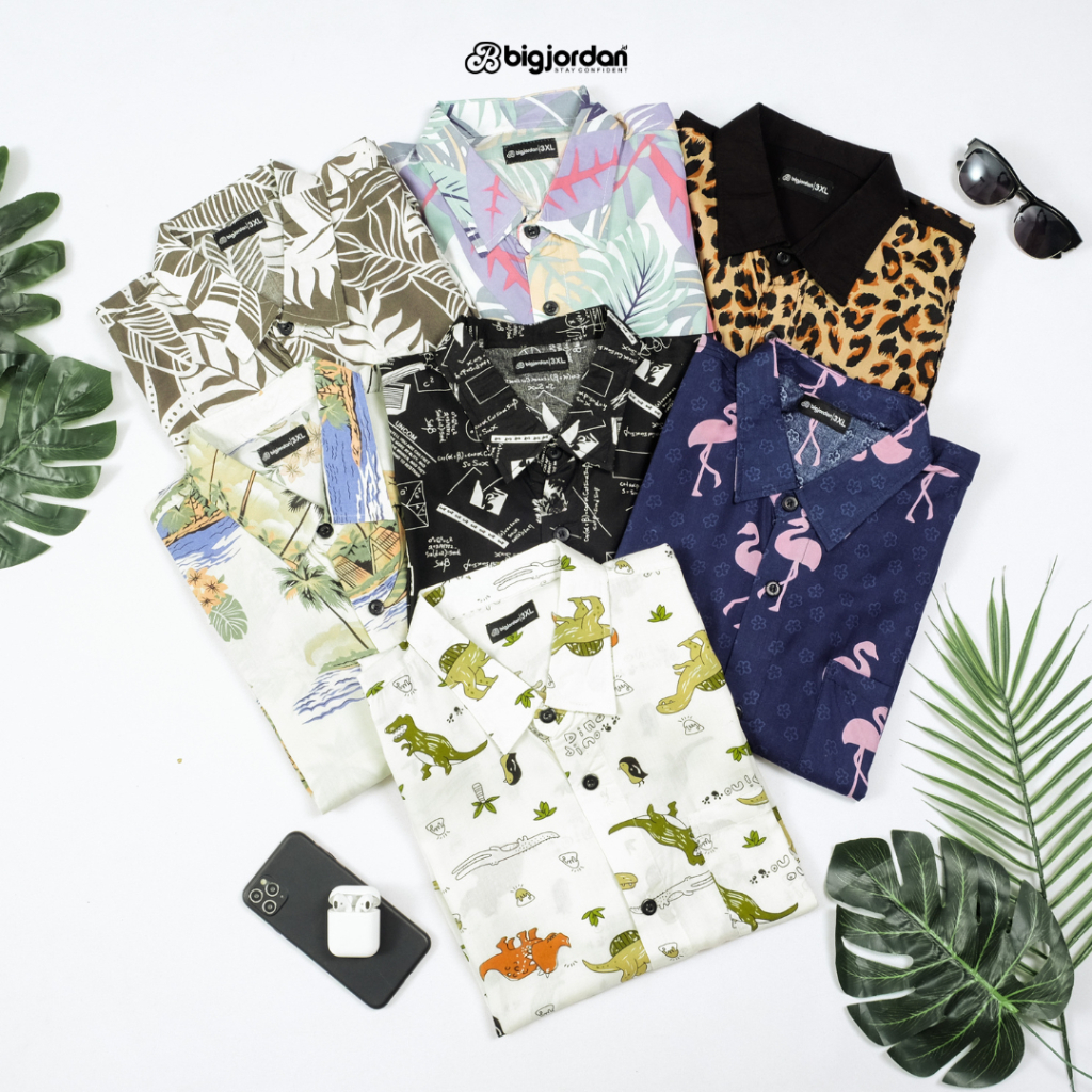 Jual kemeja motif full print jumbo size original from Big Jordan ready size 3XL-8XL | Shopee ...