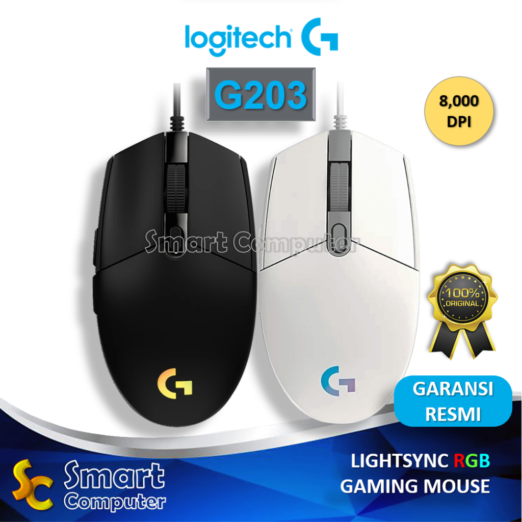 Jual Logitech G203 Lightsync Mouse Gaming Original Garansi Resmi ...