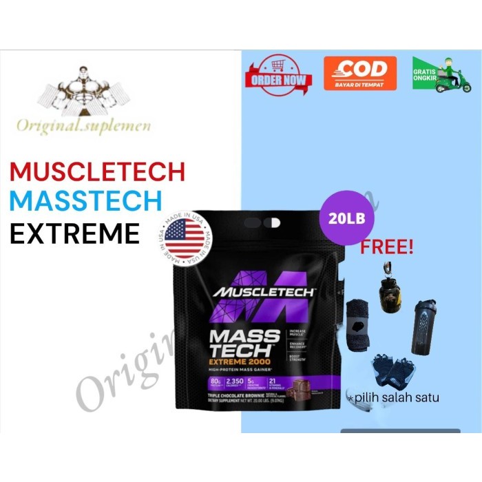 Jual Muscletech Masstech Extreme 2000 20lb 9kg Mass Gainer Mass Tech. | Shopee Indonesia