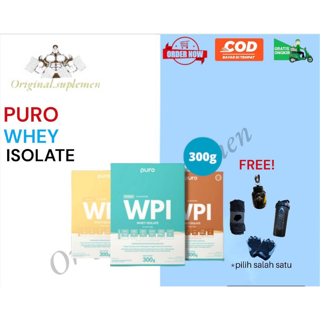 Jual PURO ISOPRO WPI 300gr 10 servings Whey Protein Isolate Whey ...