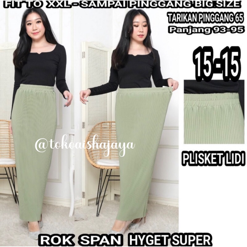 Jual ROK SPAN LIDI PREMIUM ~ Rok Plisket Tebal | Shopee Indonesia