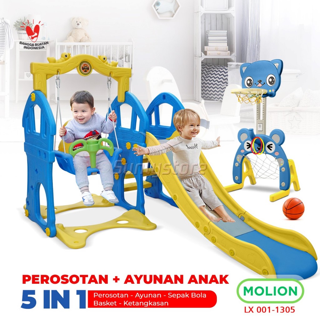 Jual MOLION SNI Prosotan Anak Mainan Ayunan Anak 3in1 Seluncuran ...
